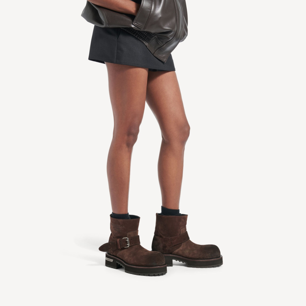 BALENCIAGA Balenciaga Buckled Suede Ankle Boots